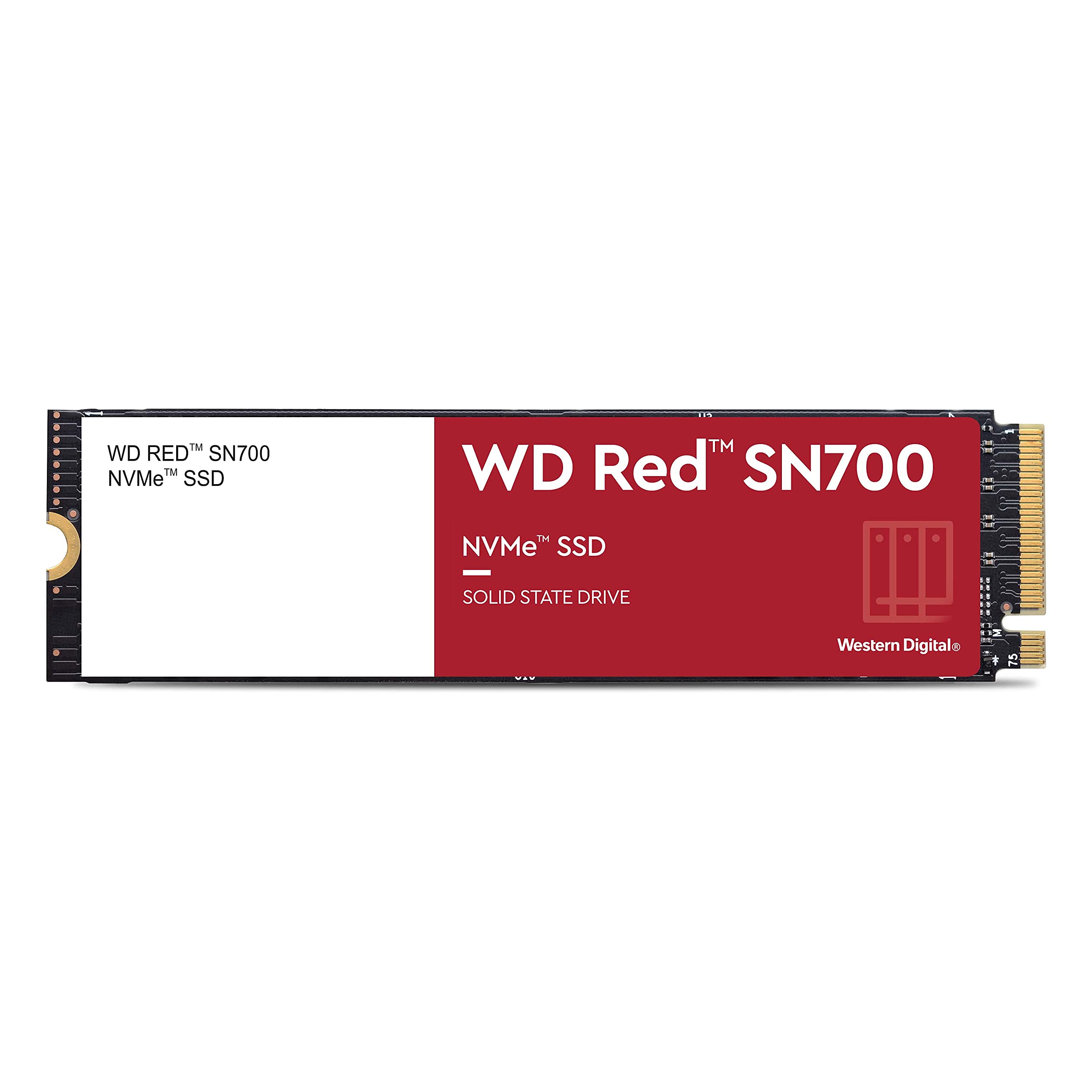 Western Digital 1TB WD Red SN700 NVMe Internal Solid State Drive SSD for NAS Devices - Gen3 PCIe, M.2 2280, Up to 3,430 MB/s - WDS100T1R0C
