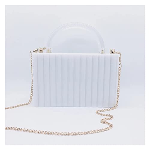 ZHUHW Acrylic Evening Bag Clear Handle Handbag Striped Shoulder Crossbody Bags Party Clutch Purse