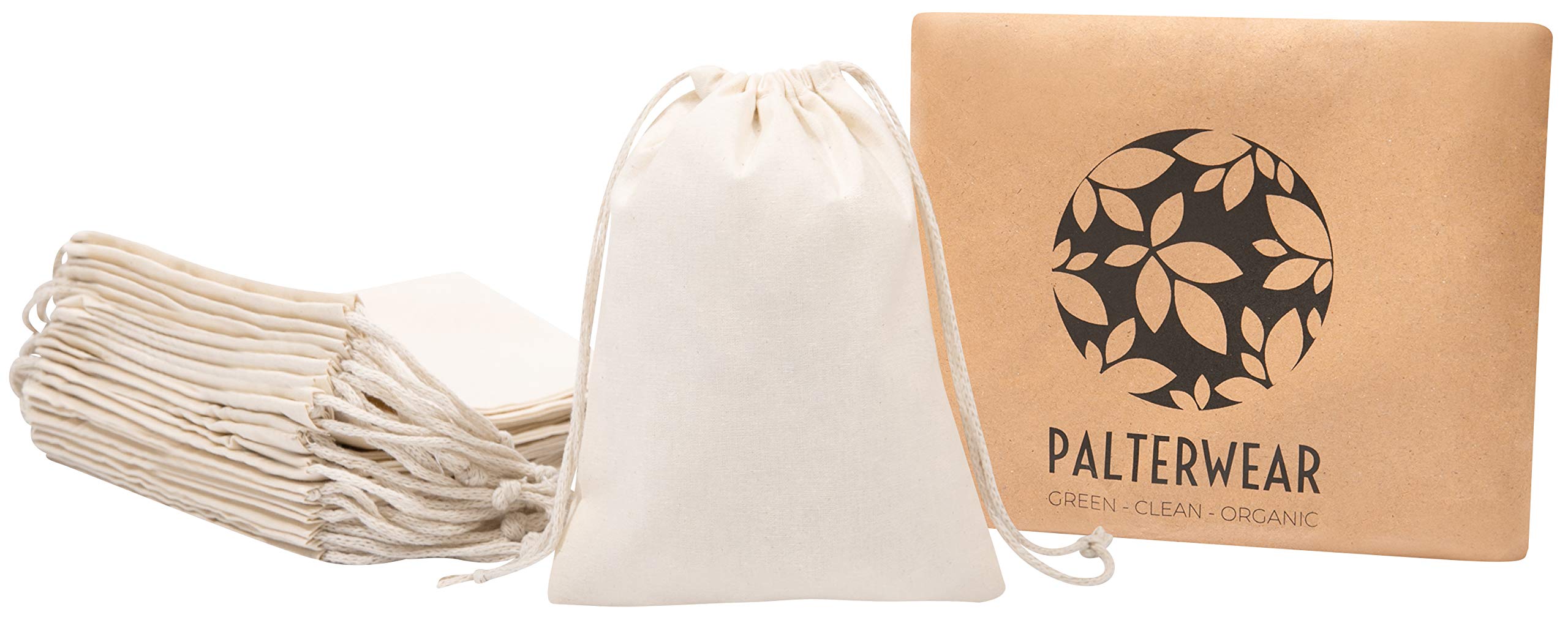 TANGDIAABBCC Aeiniwer 100% Organic Cotton Drawstring Bag to Organize Kitchen, Pantry, Wardrobe, Drawer, Storage (6 x 8 inch - 12 Pack, Natural)