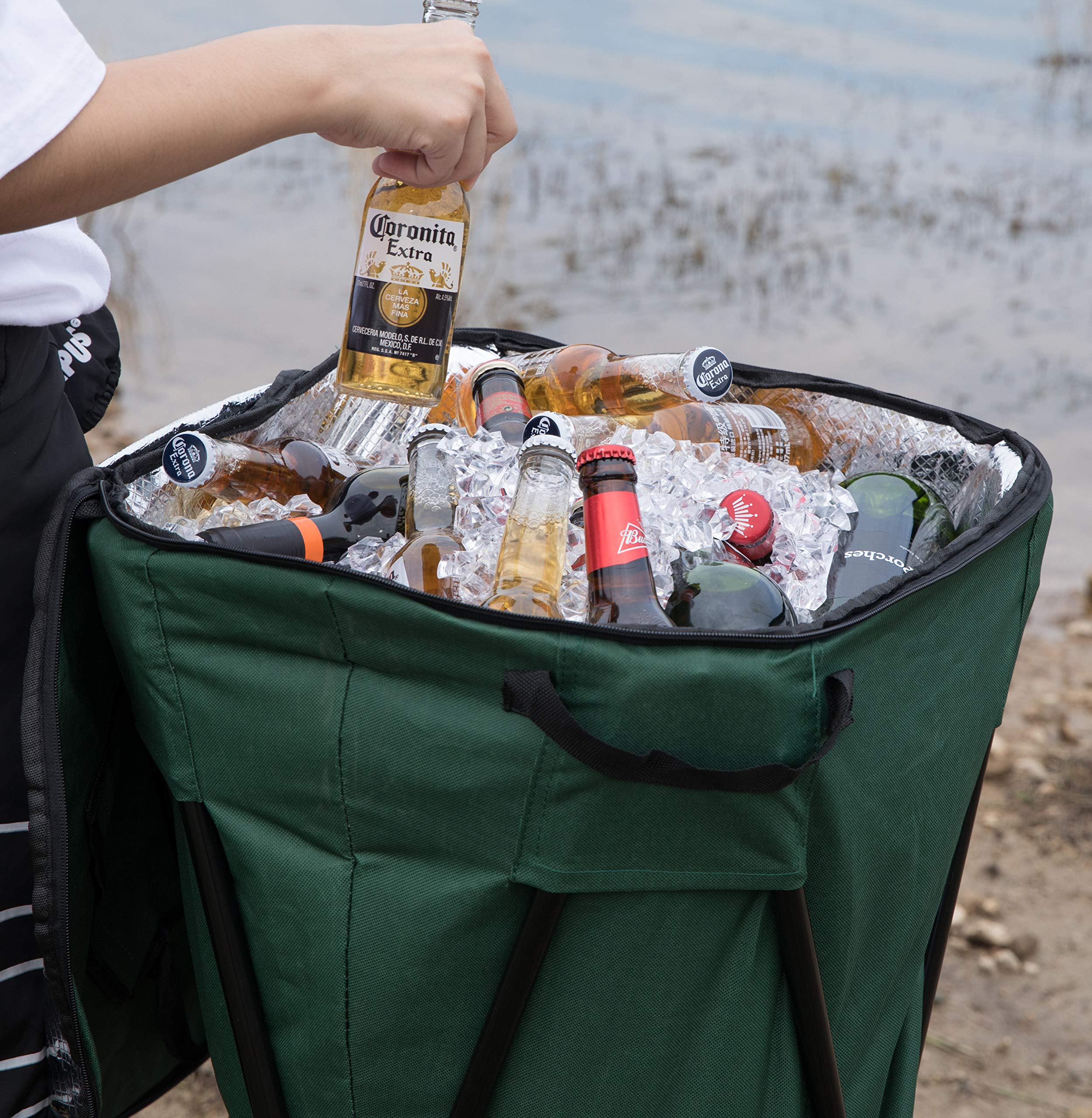 PLAYBERG Folding Camping Outdoor Cooler Bag (Green)