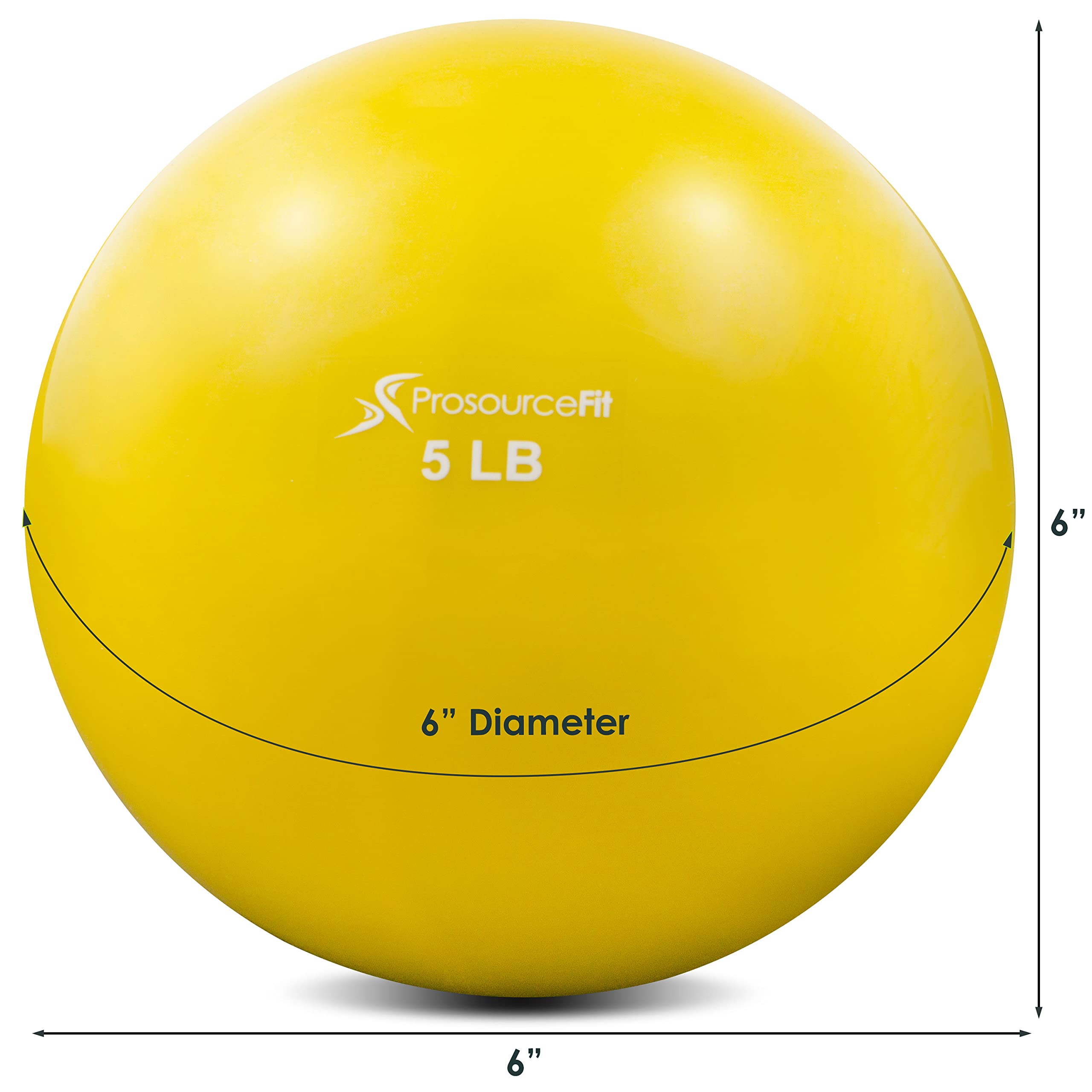 ProsourceFit Weighted Toning Exercise Balls for Pilates, Yoga, Strength Training and Physical Therapy, 2 lb to 8 lb, Color Coded
