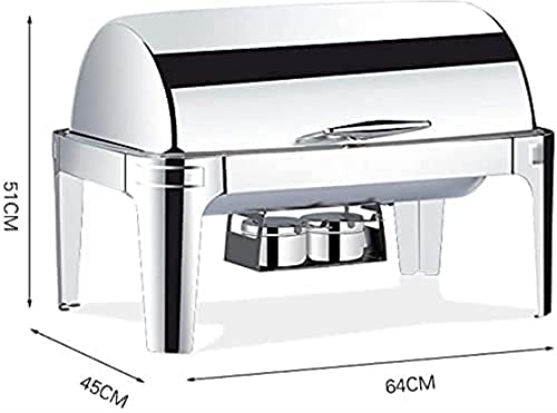 UZOURI Food Warmer, Chafing Dish Stainless Steel Chafing Dish Set Buffet Silver Catering Warmer Set, Rectangle Chafing Dish for Party