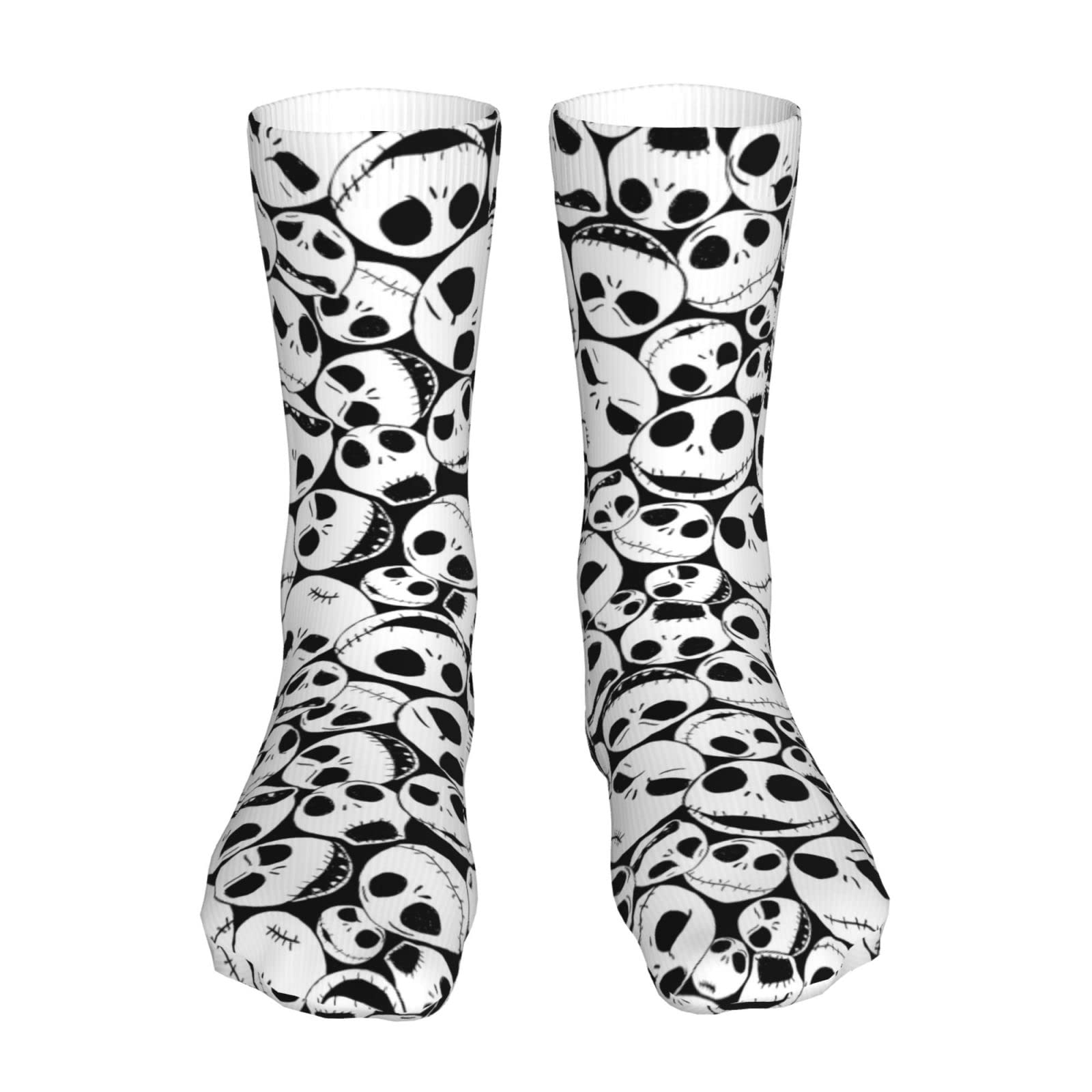 Obund Jack-Skellington Socks Halloween Socks Long Socks Funny Novelty Crew Socks Gifts For Men And Women