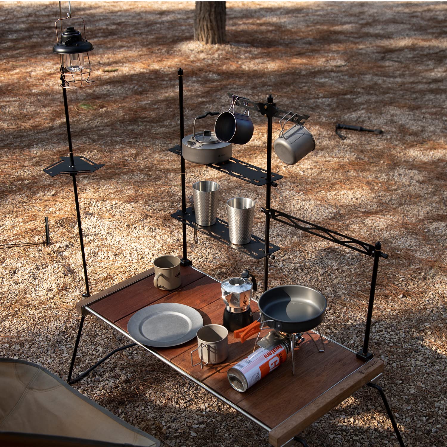 SoloWilder Camping Lantern Stand Storage Rack for Folding Camping Table Multifunctional Storage Foldable Holder