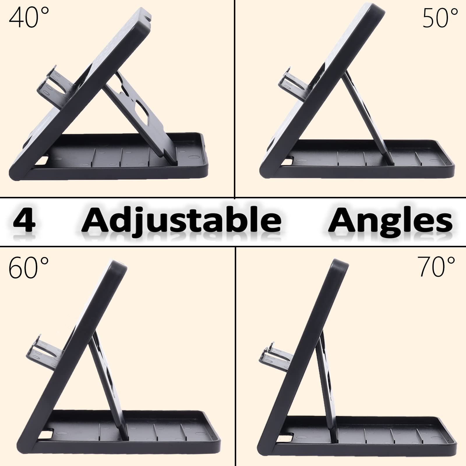 Switch Stand Holder Animal Crossing Compatible with, Muti-Angle Switch Lite Stand Holder, Phone Bracket Stand Replacement by Hoqqf(Black)