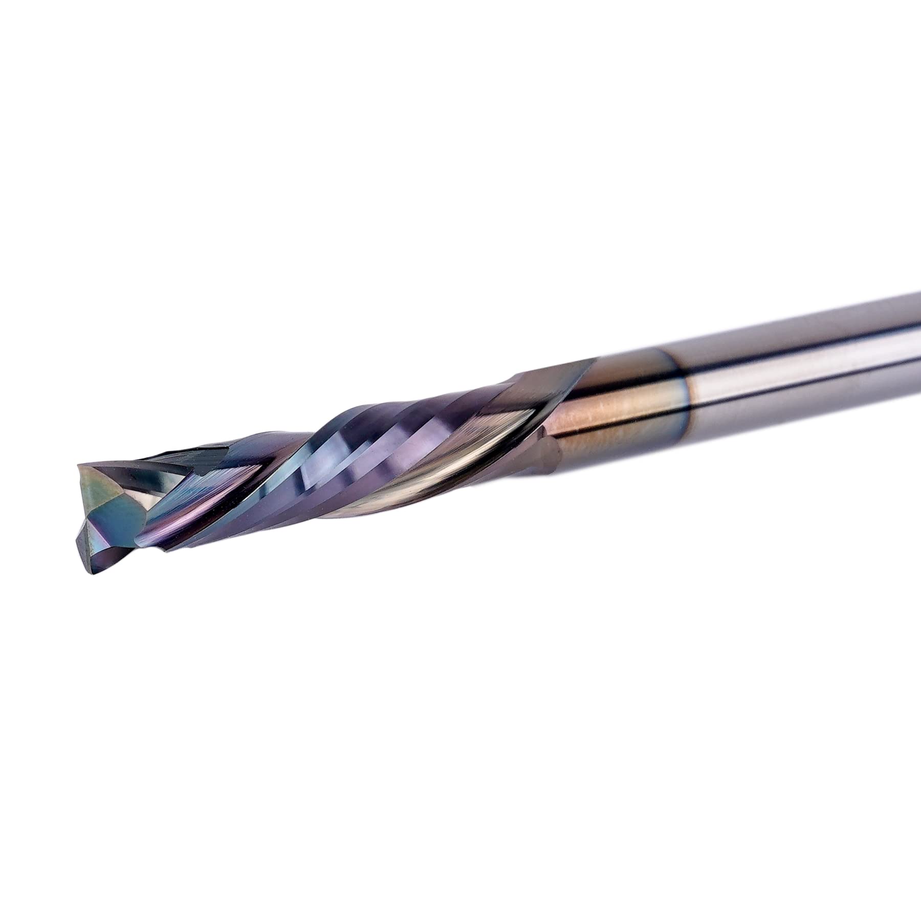 SpeTool UP&Down Compression Bit 1/4" Shank,1-1/4Inch Cutting Length 3 Inch OVL,Carbide Spiral Router Bits CNC End Mill with TAC Extra Long Life Coating for Wood Carving
