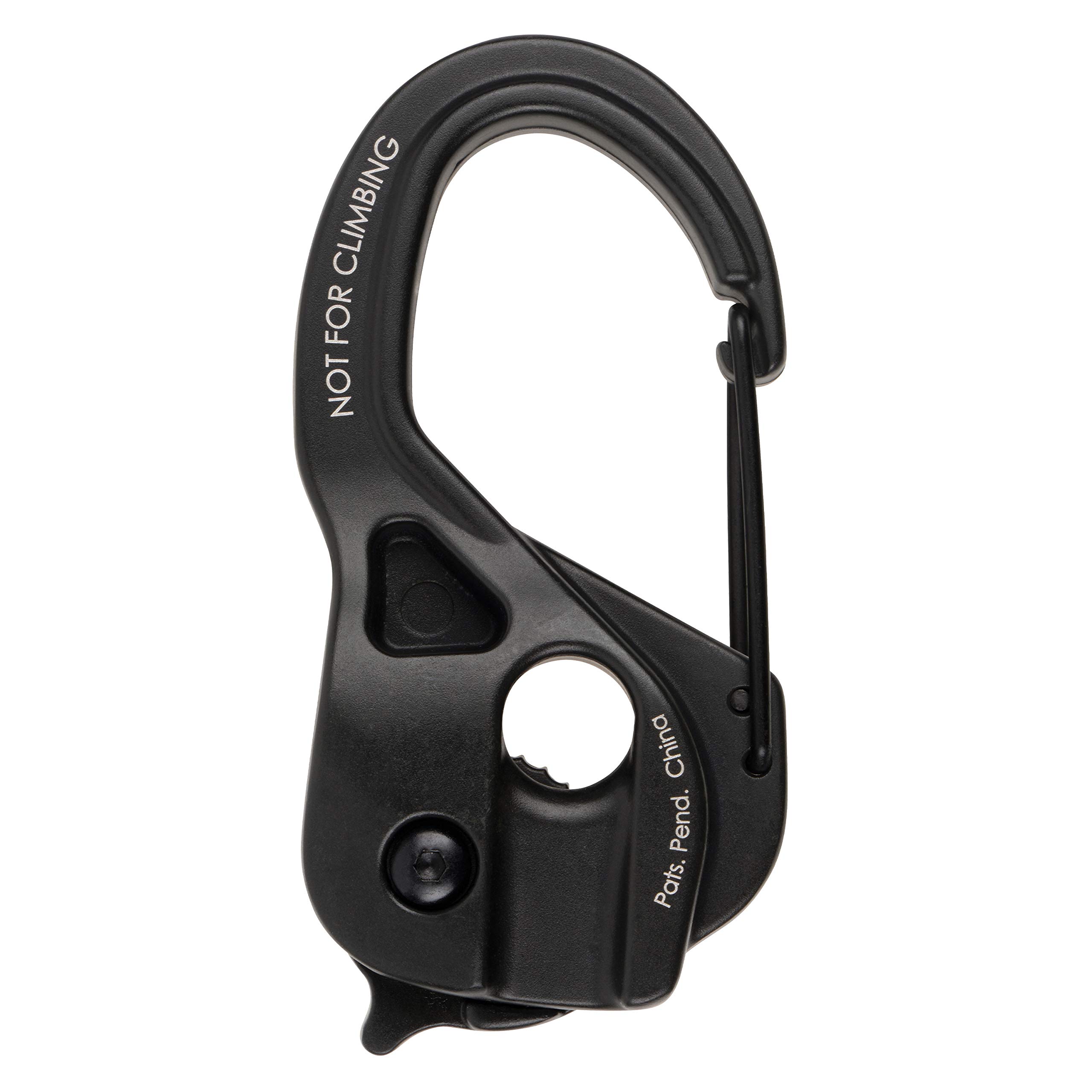 Nite Ize CamJam XT Aluminum Rope Tightener, Large - Versatile Tie Down Cam Mechanism with Carabiner Clip - Secure Hiking Gear Essential - Rope Tie Down Accessory - Large, Black