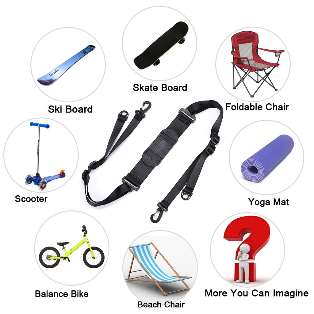 OwnMy 2PCS Kick Scooter Shoulder Straps, Adjustable Scooter Carrying Straps for Kids Balance Bike Scooter Folding Chair Yoga Mat