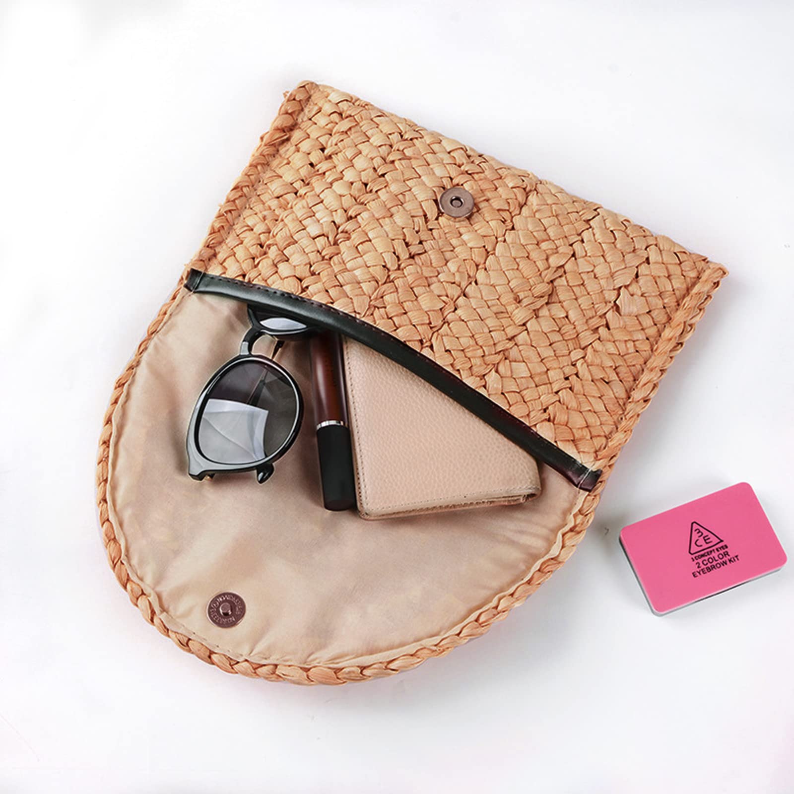 VODIU Women Straw Clutch Purse Summer Beach Bags Envelope Wallet Woven Handbags Tote