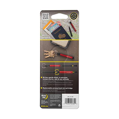 Nite Ize INKA Key Chain Pen, Everyday Carry Full Size and Quick Use Pen, Red