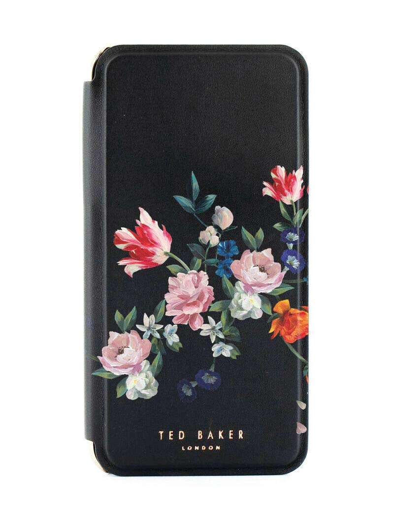 Ted Baker SSABINA Mirror Folio Case for iPhone XR - Sandalwood/Black Silver