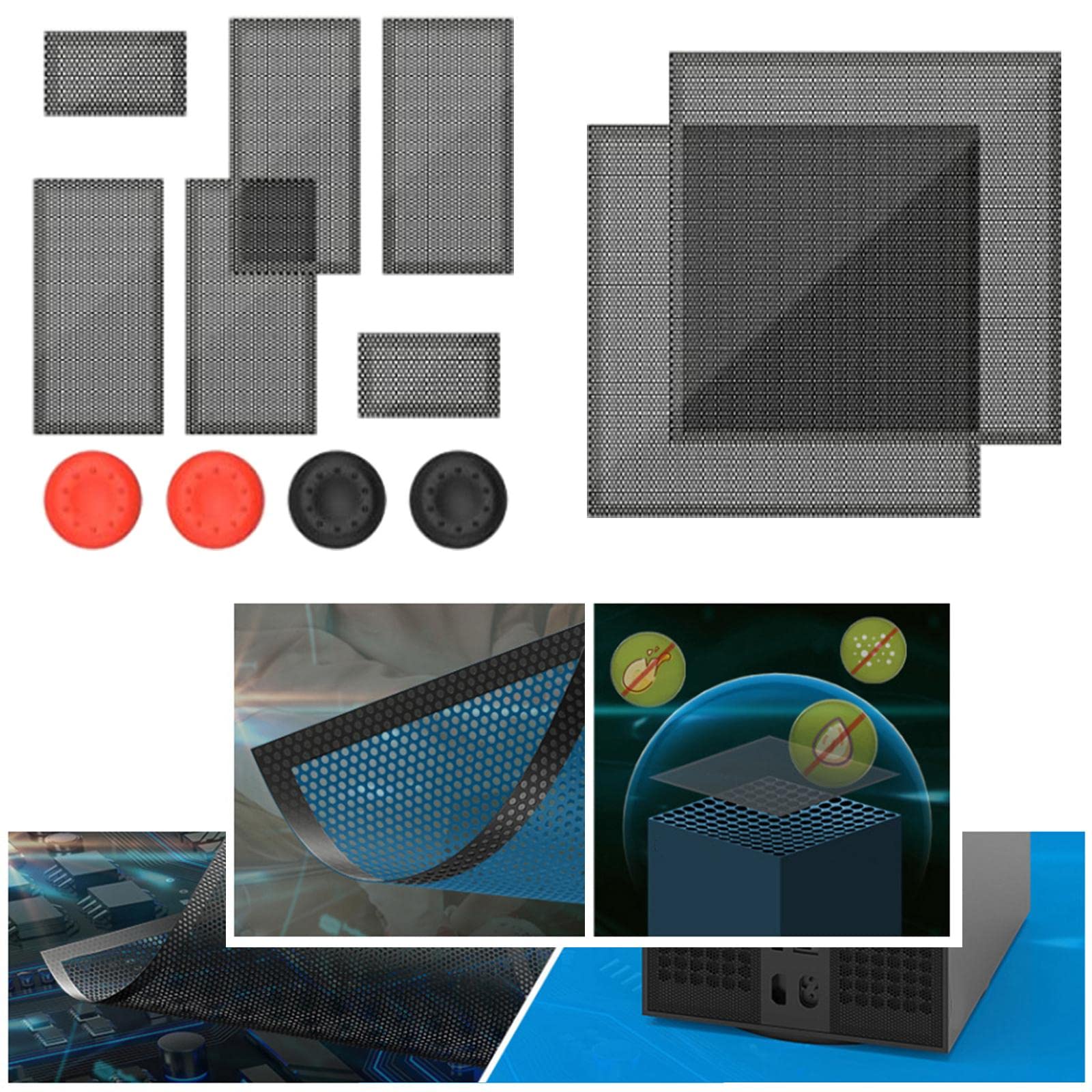 Vent Dust Filter Cover, Dust Proof Anti-Dust Nets Protector Covers Suit for Series x Game Console, Easy Cleaning - 2 Set DustProof Suit