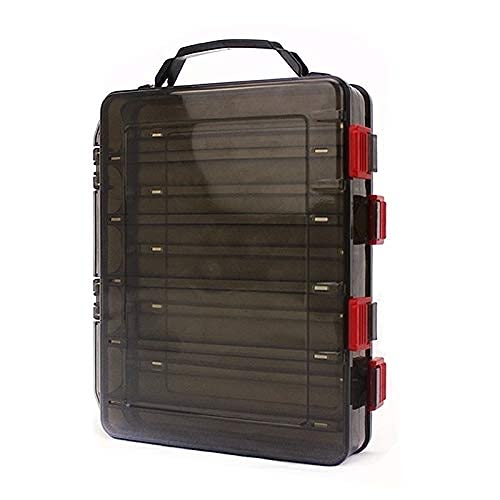 OriGlam Fishing Lure Storage Box, Fishing Tackle Storage Trays Double Sided 10 Compartments Waterproof Storage Boxes for Vest, Fly Fishing