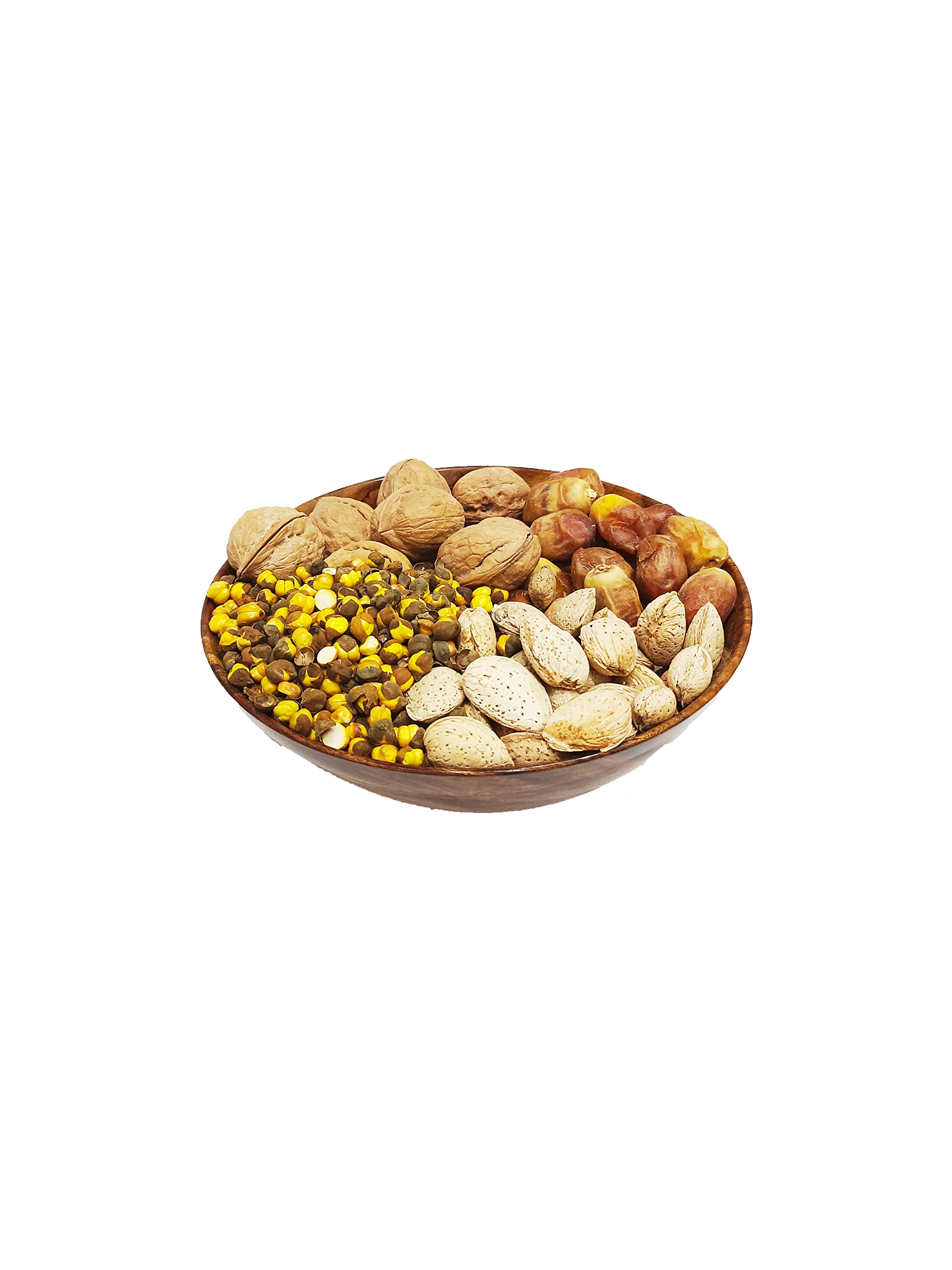 Wooden Bowl for Dry Fruits, Fresh Fruits and Snacks, 8" Diameter X 3" Height
