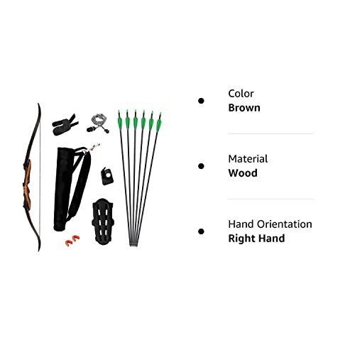 Samick Sage Takedown Recurve Bow and Arrow Set - 62 Inch Complete Ready-to-Use Longbow Archery Set - Includes 6 Arrows, Quiver, Bowstring & Stringer Tool, Arm & Finger Guard for Adults & Teens