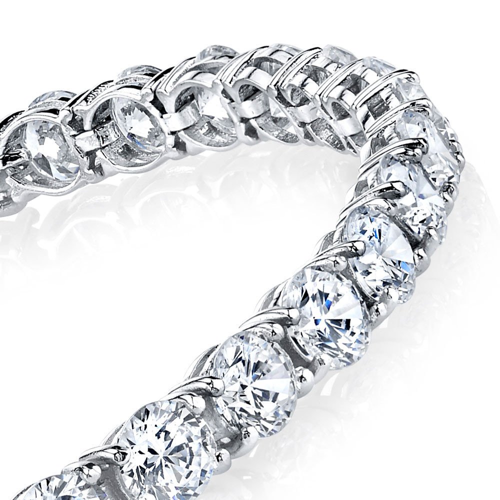 NYC Sterling Women Wonderful 5mm Round Cubic Zirconia Tennis Bracelet, Measures 7.25 Inches