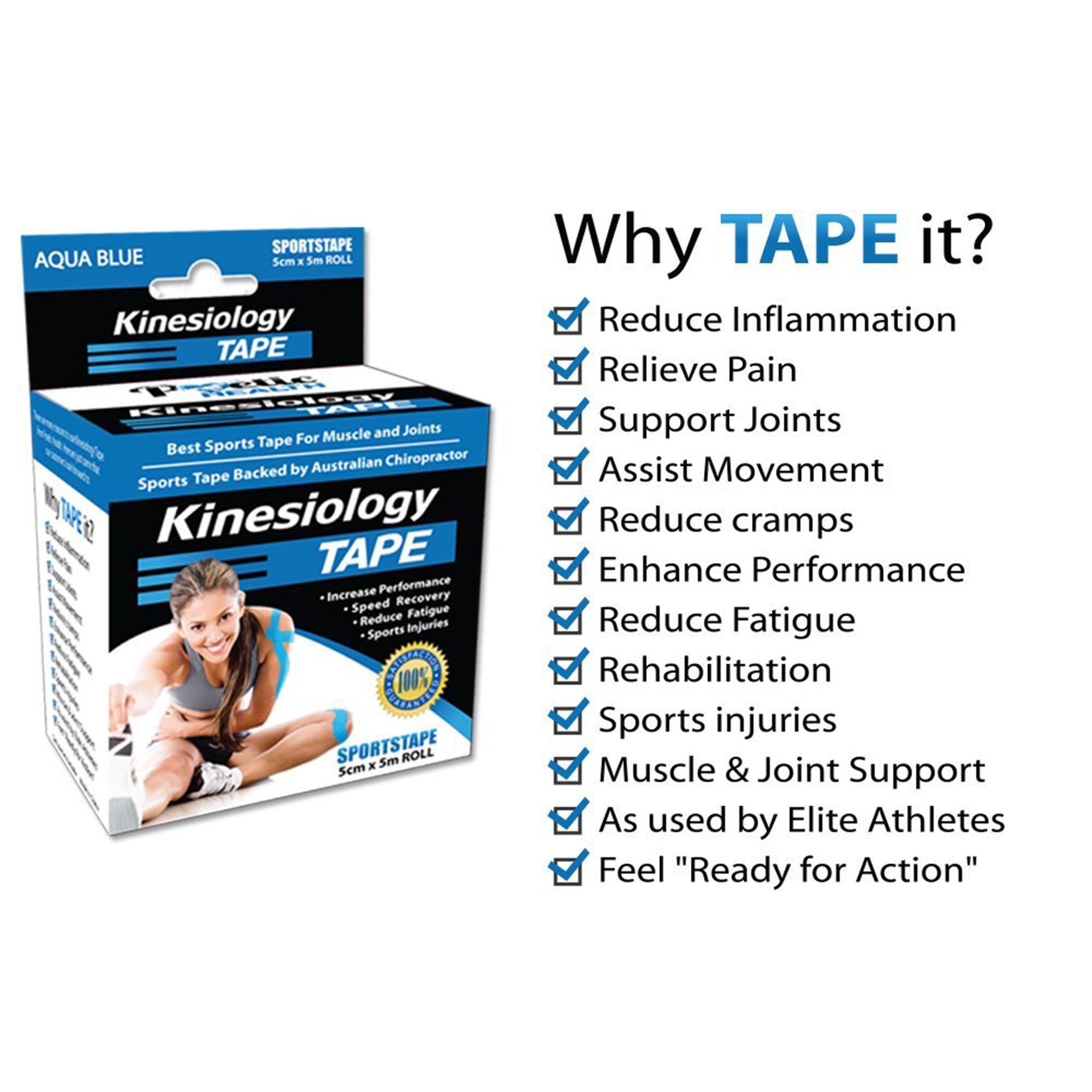 Poetic Health Kinesiology Sports Tape for Support & Pain ReliefDeveloped By Leading Chiropractic Doctor