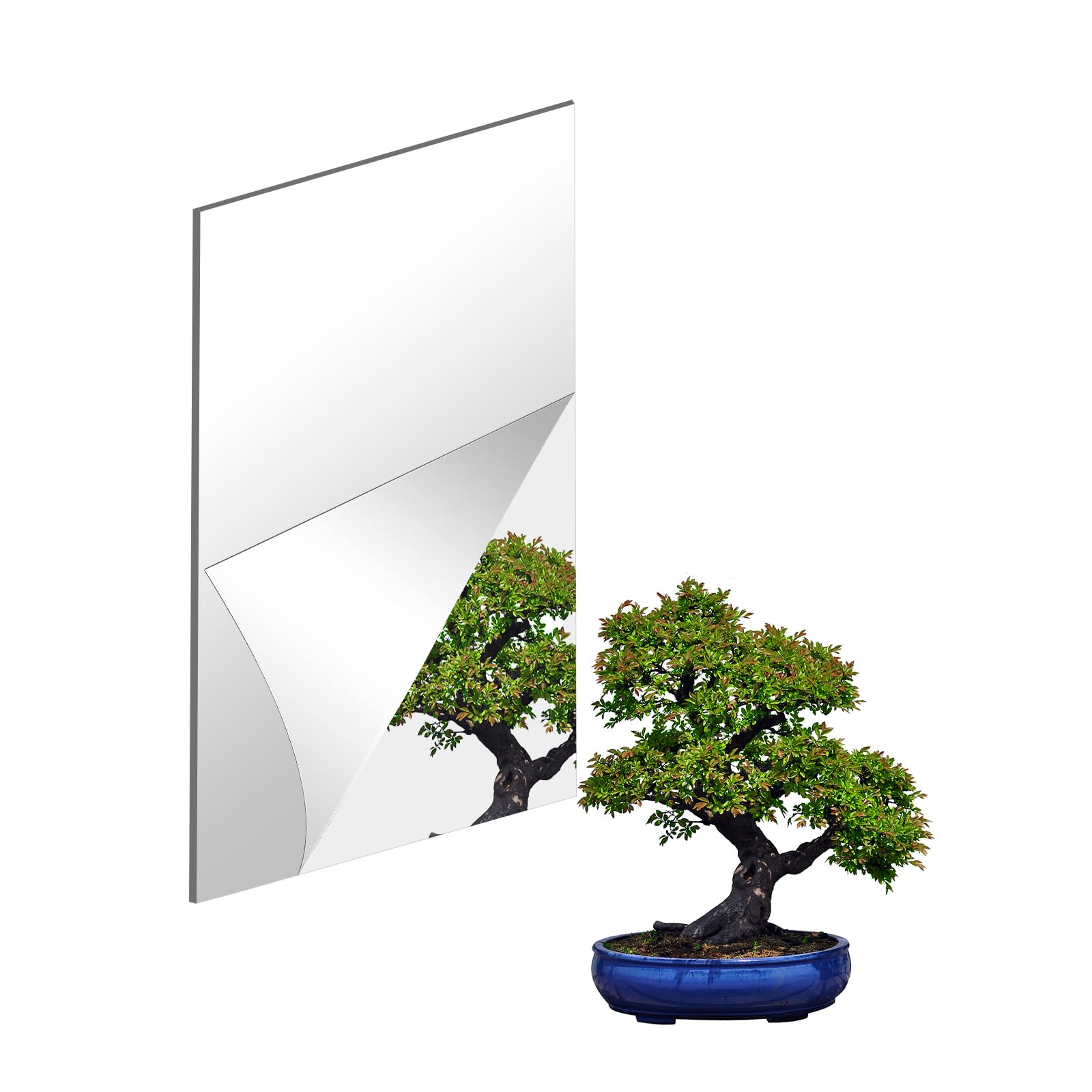 NIXRET Full Length Mirror ,frameless16 x 12in Glass Mirror Tiles (1 Piece) high Definition Wall Mirror Full lengthsquare Mirrors for Wall Wall Mirrors for Bedroom for Living Room, Door, Bathroom, Gym