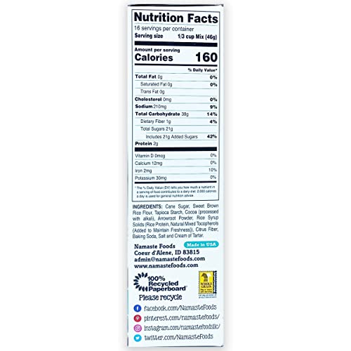 Namaste Foods, Gluten-Free Chocolate Cake Mix, Allergen-Free, 26-Ounce Boxes (Pack of 6)