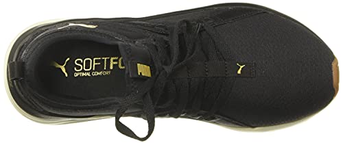 PUMA womens Softride Sophia Running Shoe, Puma Blackpuma Team Goldmarshmallow, 7 US