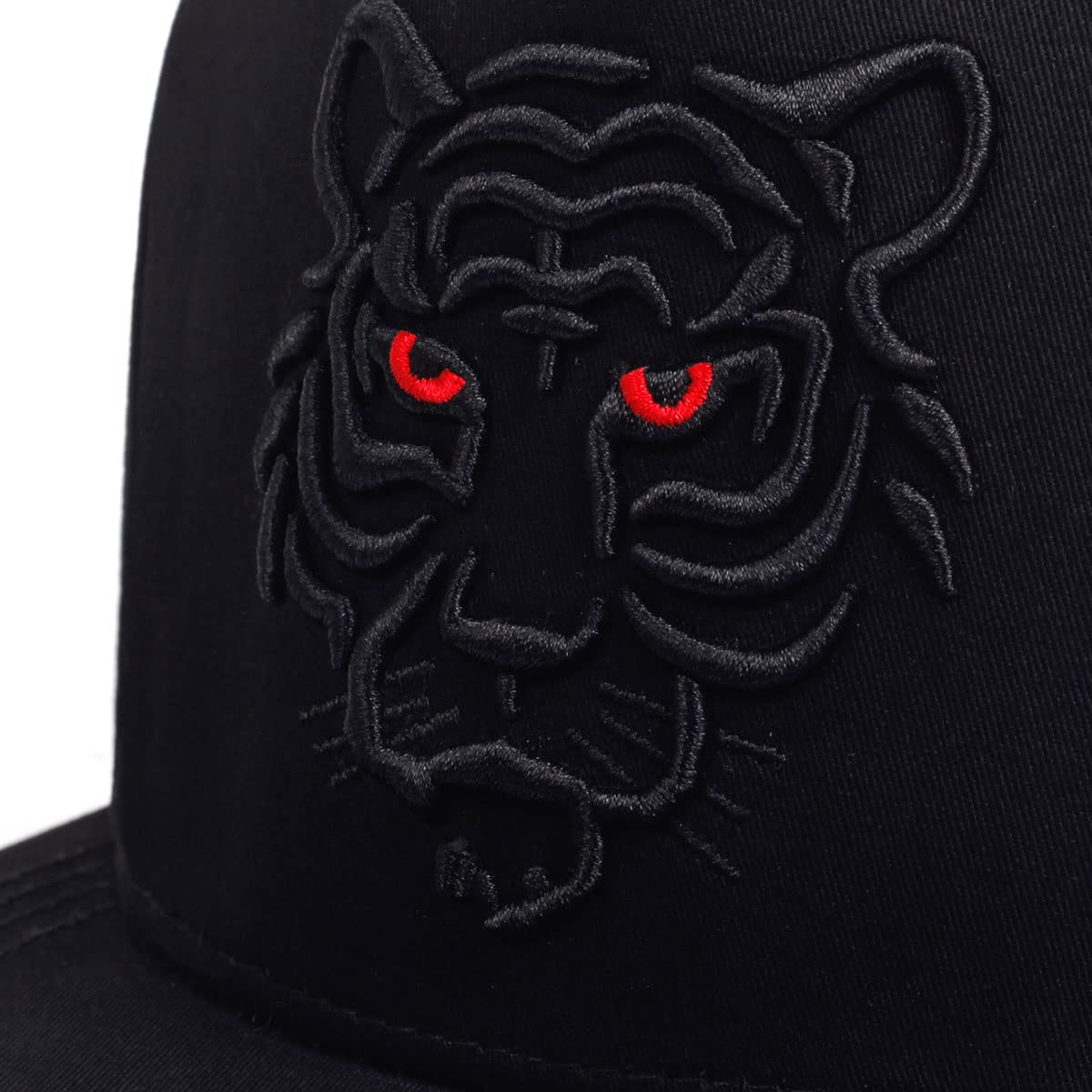 VORON Tiger Hat Snapback Hat for Women & Men Adjustable Fun Baseball Cap Flat Bill Visor Trucker Cap Unisex Black