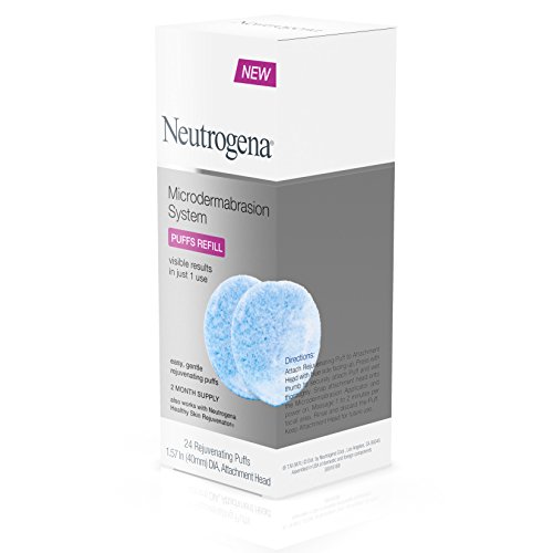 Neutrogena Microdermabrasion System Puff Refills, Exfoliator face scrub with Glycerin, wrinkle remover, 24 ct