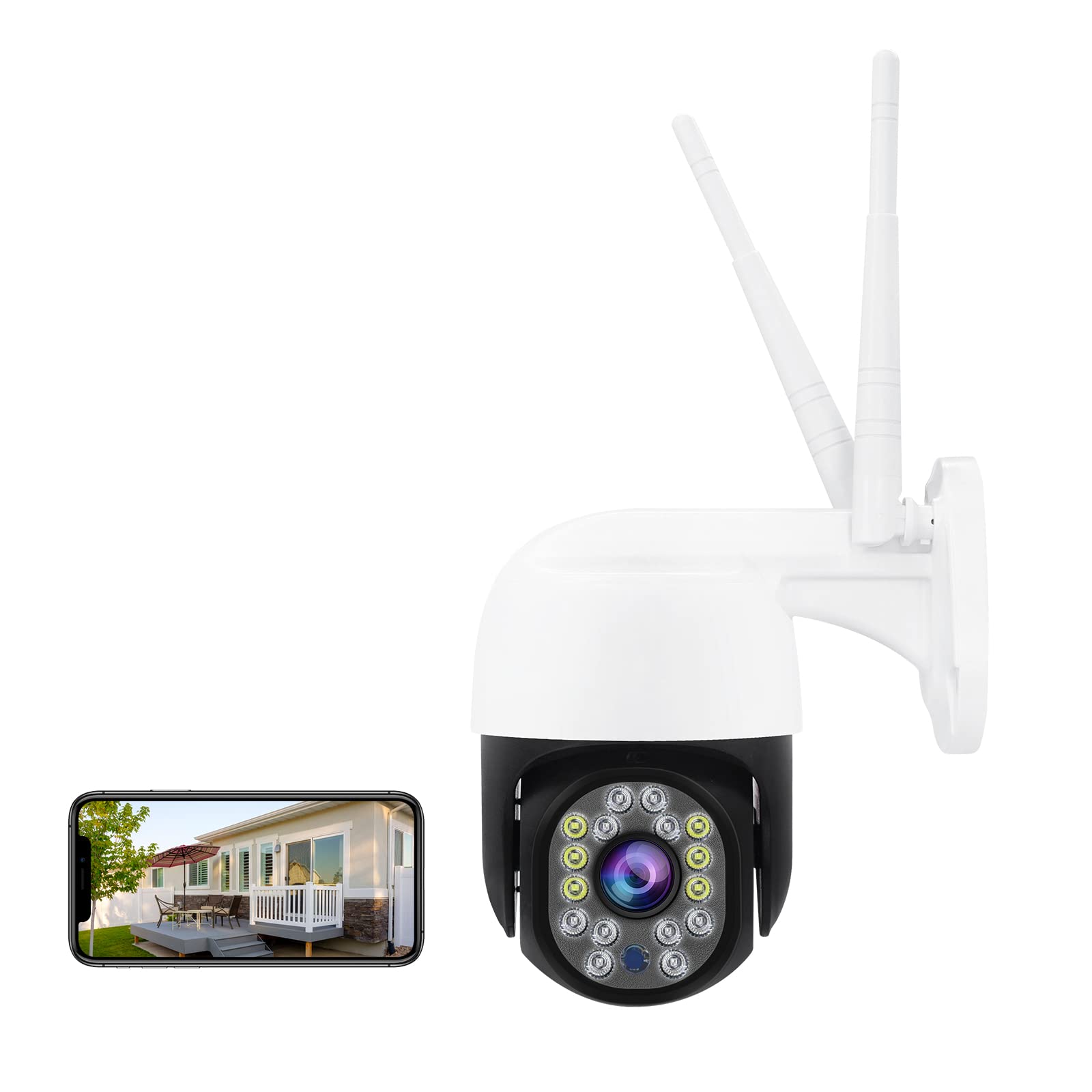 YoLuKe PTZ Camera Outdoor,5MP 20X Optical Zoom WiFi IP Camera with 360° Rotate and 1000ft View Distance/Human Detection & Auto Tracking/Two Way Audio/IP66 Waterproof/Night Vision