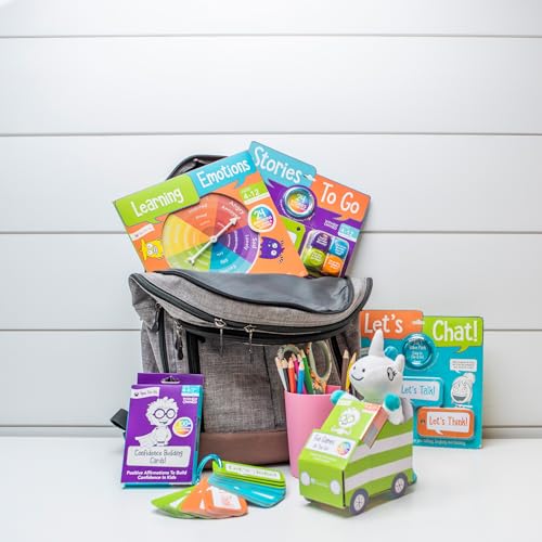 Open The Joy Let’s Chat 3-in-1 Conversation Starters Cards for Kids - Grab and Go Travel Card Games for Car, Airplanes - Talk, Think, Joke Cards - Ages 4+