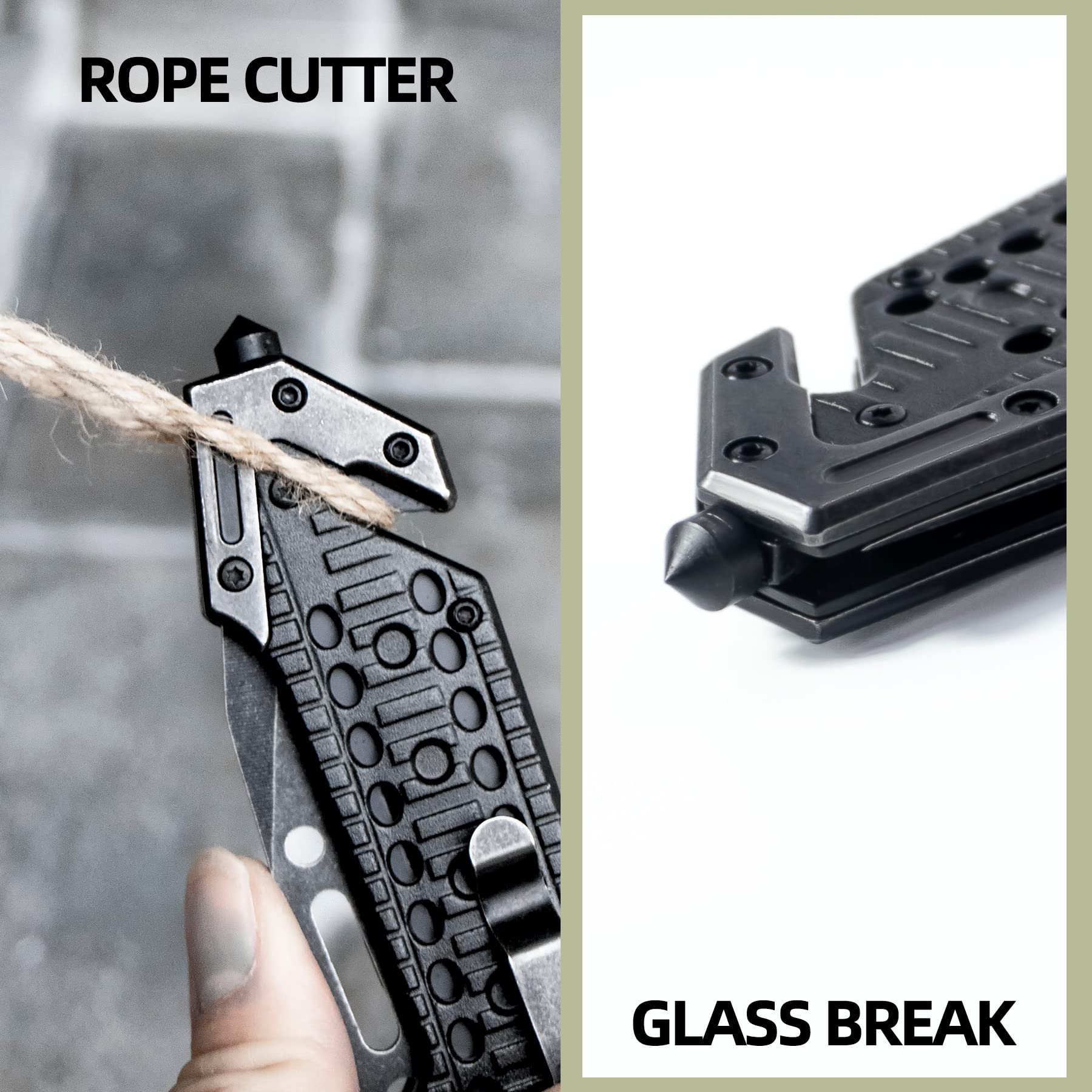 T TOVIA Folding Pocket Knife Portable Multifunctional Tactical Knives with Aluminum Handle for Outdoor, Tactical, Survival, Camping, Hunting