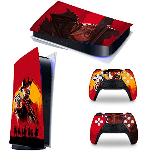 Playstation 5 Digital Edition Skin Set โ Cowboy Hunter - HD Printing Vinyl Skin Cover Protective for PS5 Digital Edition Console and 2 PS5 Digital Edition Controller