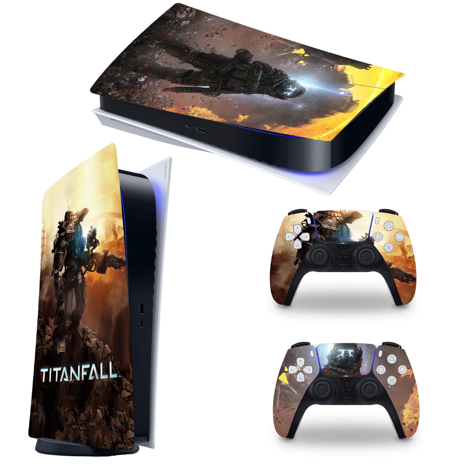 Playstation 5 Digital Edition Skin Set β Star Fall Battle - HD Printing Vinyl Skin Cover Protective for PS5 Digital Edition Console and 2 PS5 Digital Edition Controller