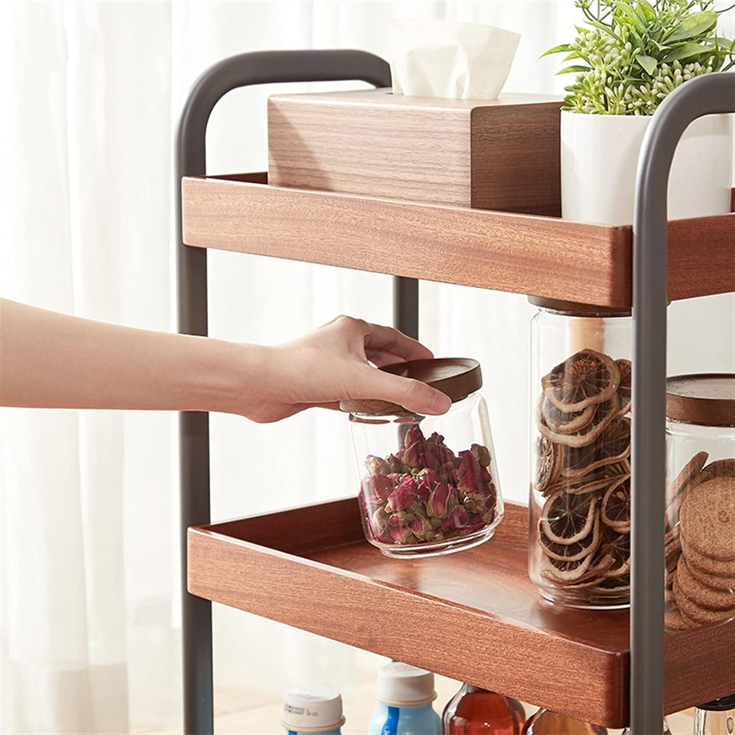 OXOAMP Storage Shelves Rack for Kitchen Shelving Unit Storage Cart Shelving Unit Organizer Out Storage Rolling Utility Cart Tower Rack