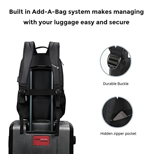 Swissdigital Design Laptop Backpack,15.8 Inch Business Travel Backpack with USB Charging Port For Men and Women,Bookbag for College (Remi)