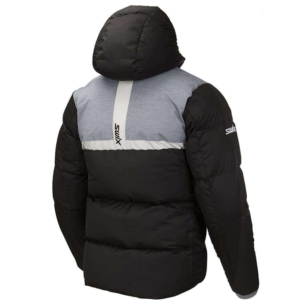 Swix Standard Unisex 13161 Focus Down Weather-Protected Insulated Cross-Country Hooded Ski Jacket, Black, X-Large