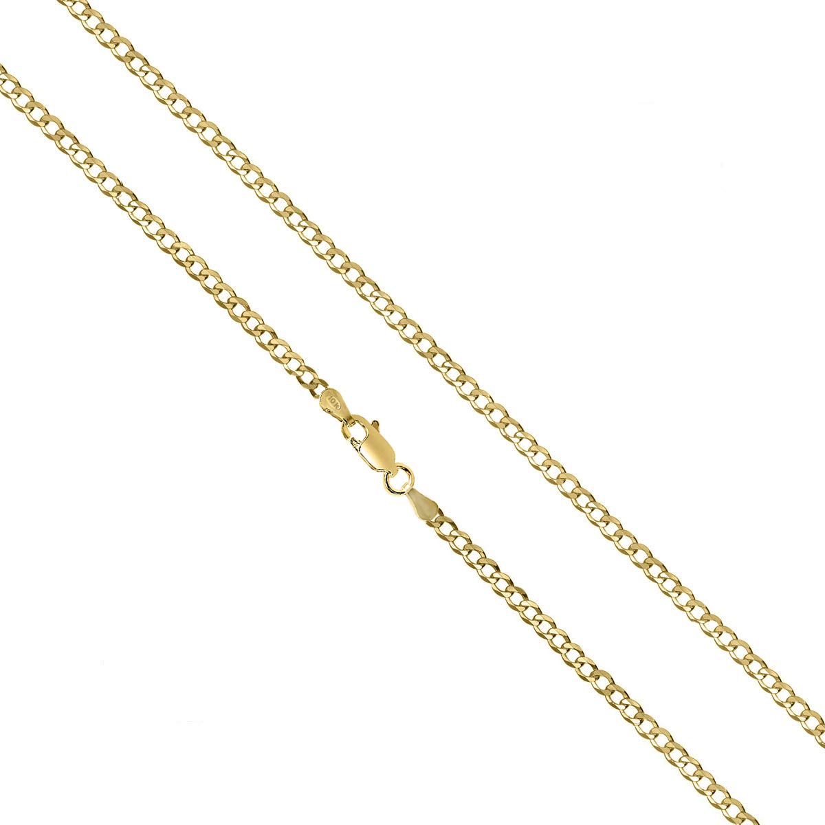 Orostar 10K Yellow Gold 2.5mm Curb Chain Necklace, 16" - 30" (20)