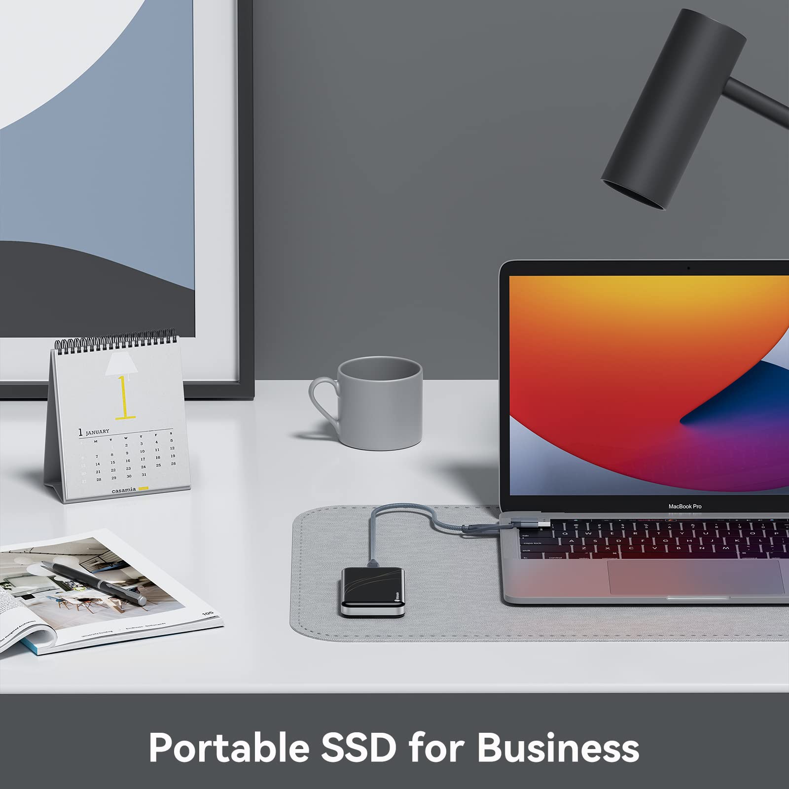 Yottamaster 256GB External Portable SSD, USB3.2 Gen1, 5-Year Warranty, Aluminum Heat Dissipation, 2-in-1 USB C Cable