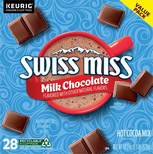 Swiss Miss Milk Chocolate Hot Cocoa Keurig Single-Serve K Cup Pods, 28 Count