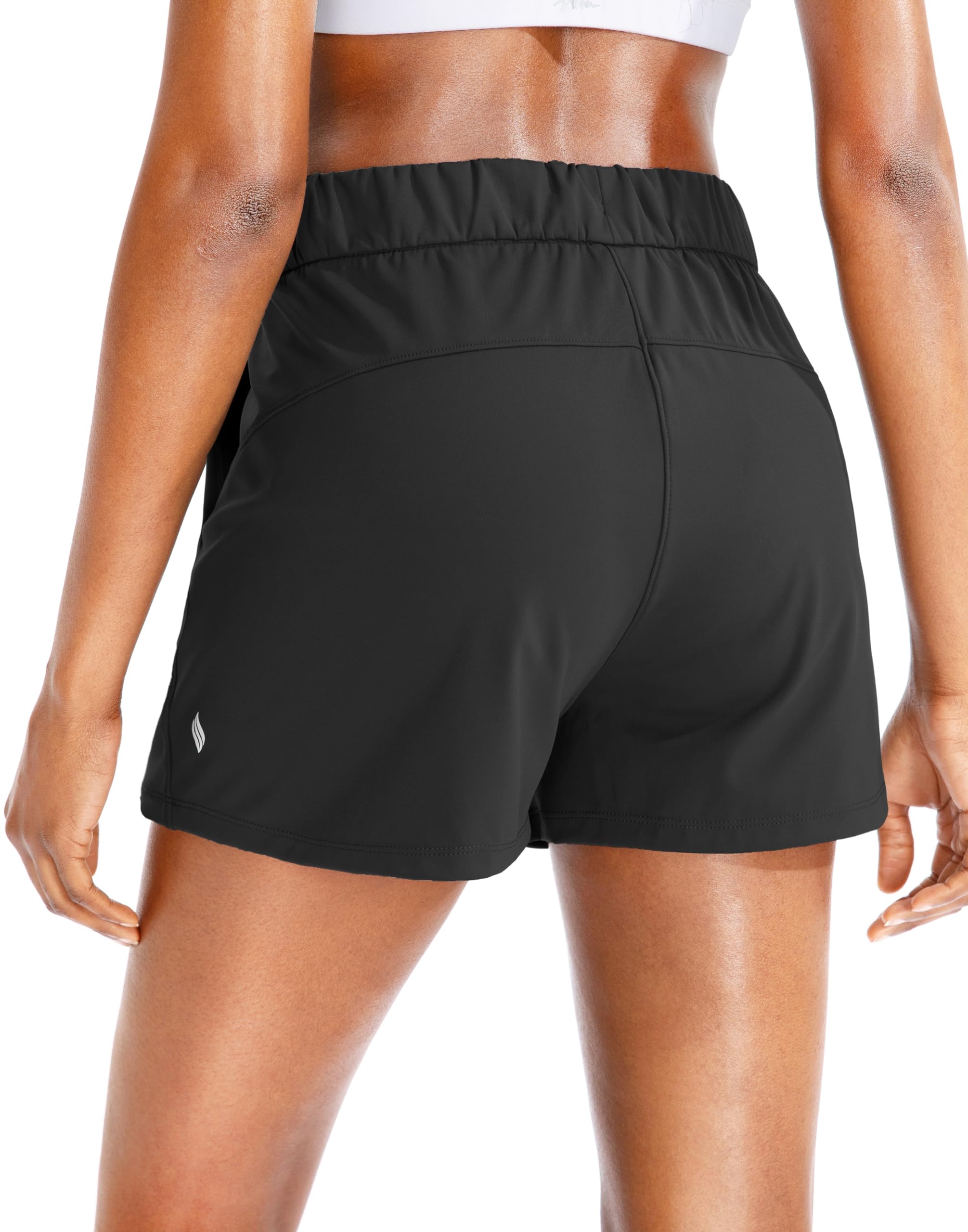 SANTINY Women's Lounge Shorts 2.5'' Comfy Workout Hiking Athletic Running Casual Shorts for Women with Pockets (01-Black_M)
