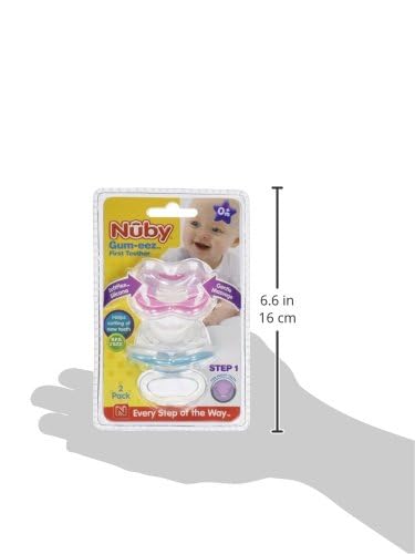 Nuby 2-Pack Gum-eez Pacifier Teethers, Colors May Vary