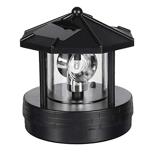 Solar Powered Lighthouse, 360 Degree Lighting Rotating LED Garden Lamp, Waterproof Beacon Outdoor Decorative Light Towers for Home Lawn Patio Yard Balcony Lighting Decor
