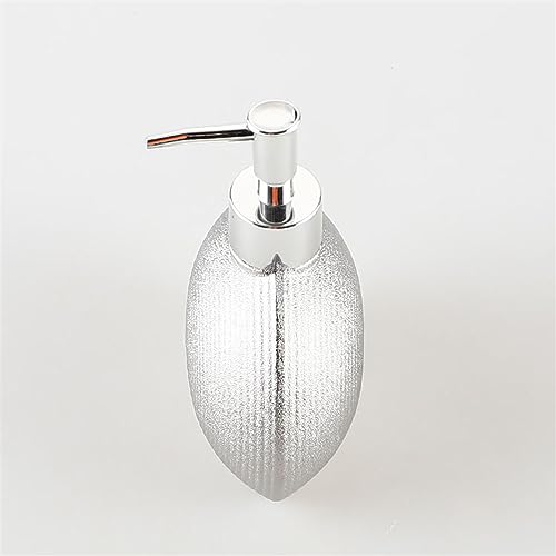 Soap Dispenser Shell Shape Soap Dispenser for Bathroom Sink, Ceramic Soap Pump, Silver Soap Bottle for Shampoo Lotion Dish Soap (350 Ml/11.83 Oz) Soap Pump Bottles