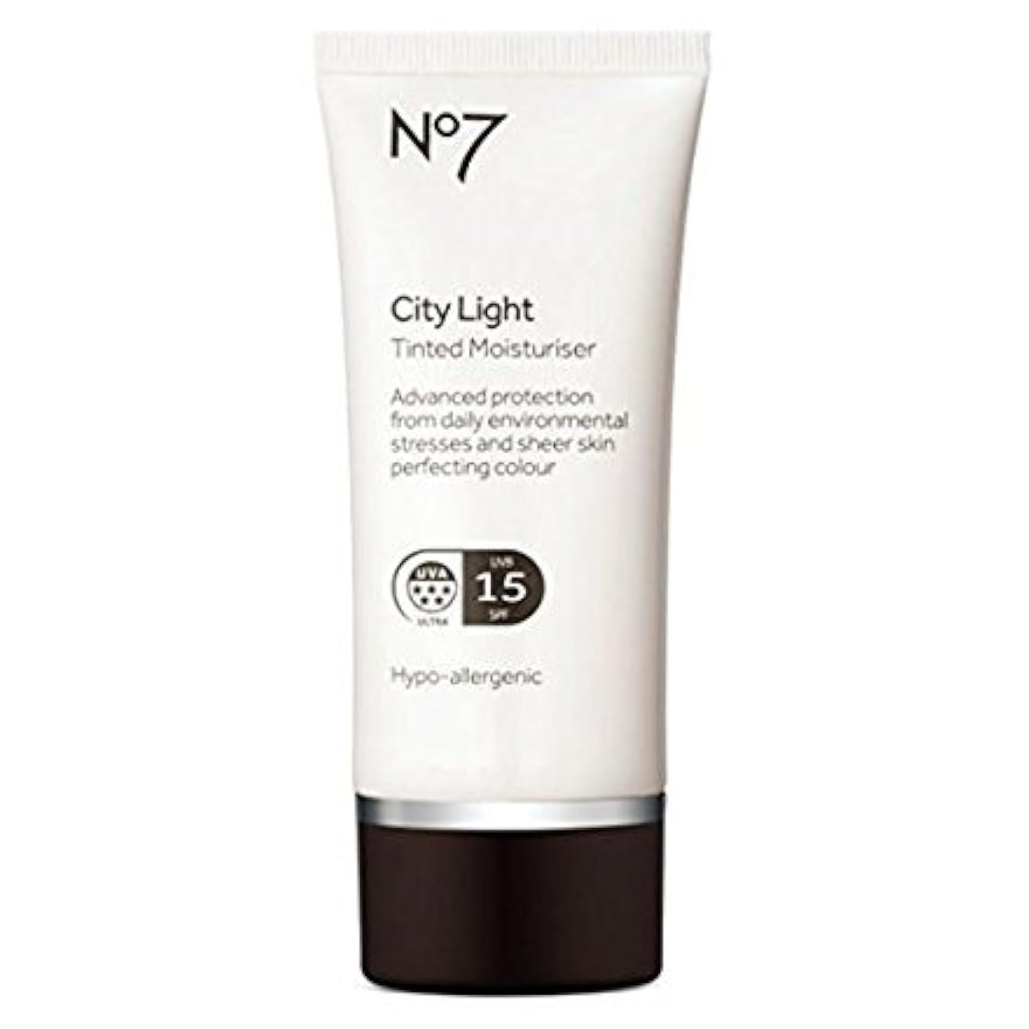 No.7 City Light Tinted Moisturiser - Fair, SPF 15, Hydrating, Antioxidant, Almond Scent, Alcohol-Free, 1.69 Fl Oz