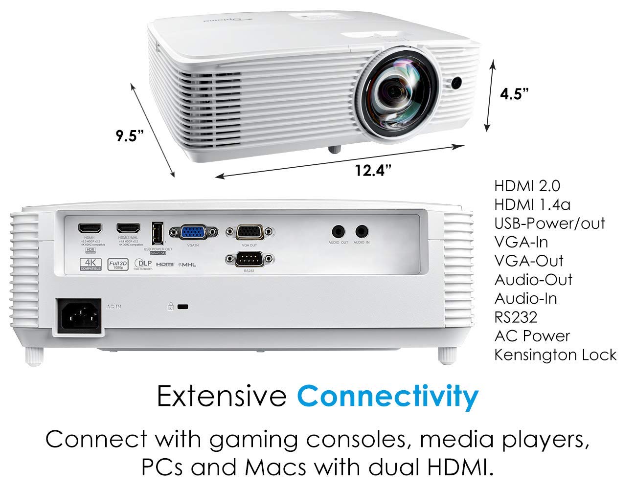 Optoma GT1080HDRRFBA DLP Projector (Renewed)