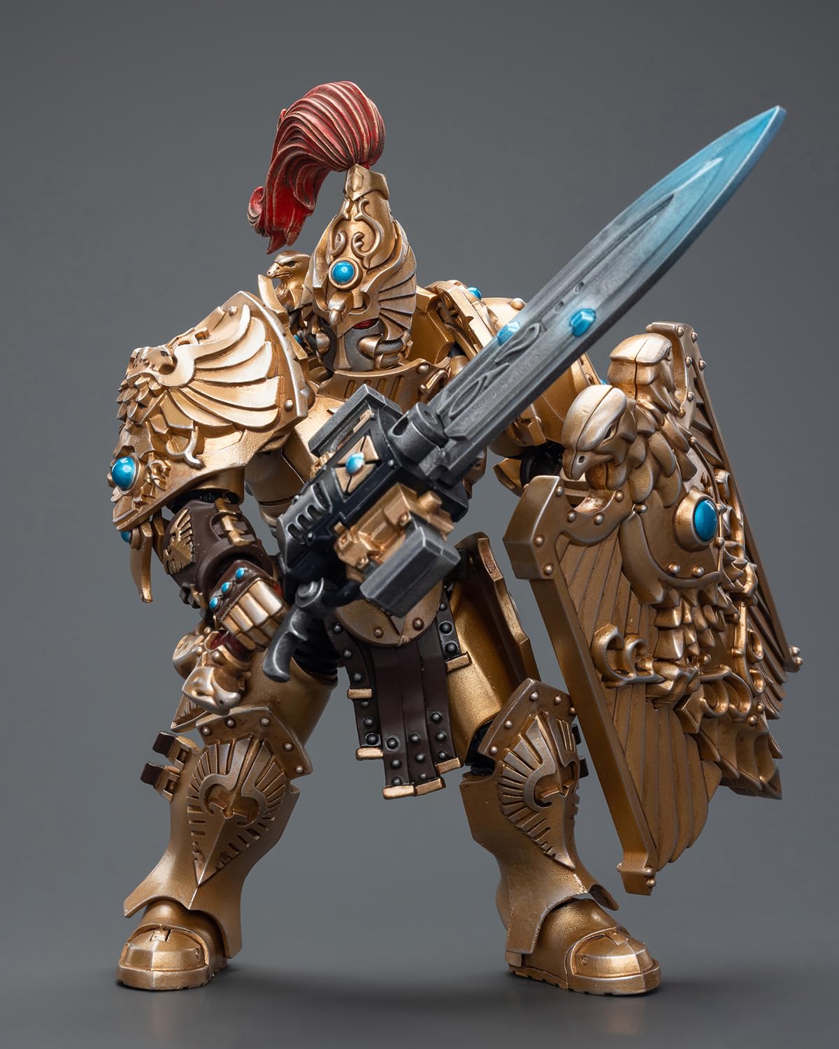 Pipigirl JoyToy 40K Space Marine Genuine License 1/18 Action Figure, Adeptus Custodes Custodian Guard with Sentinel Blade and Praesidium Shield
