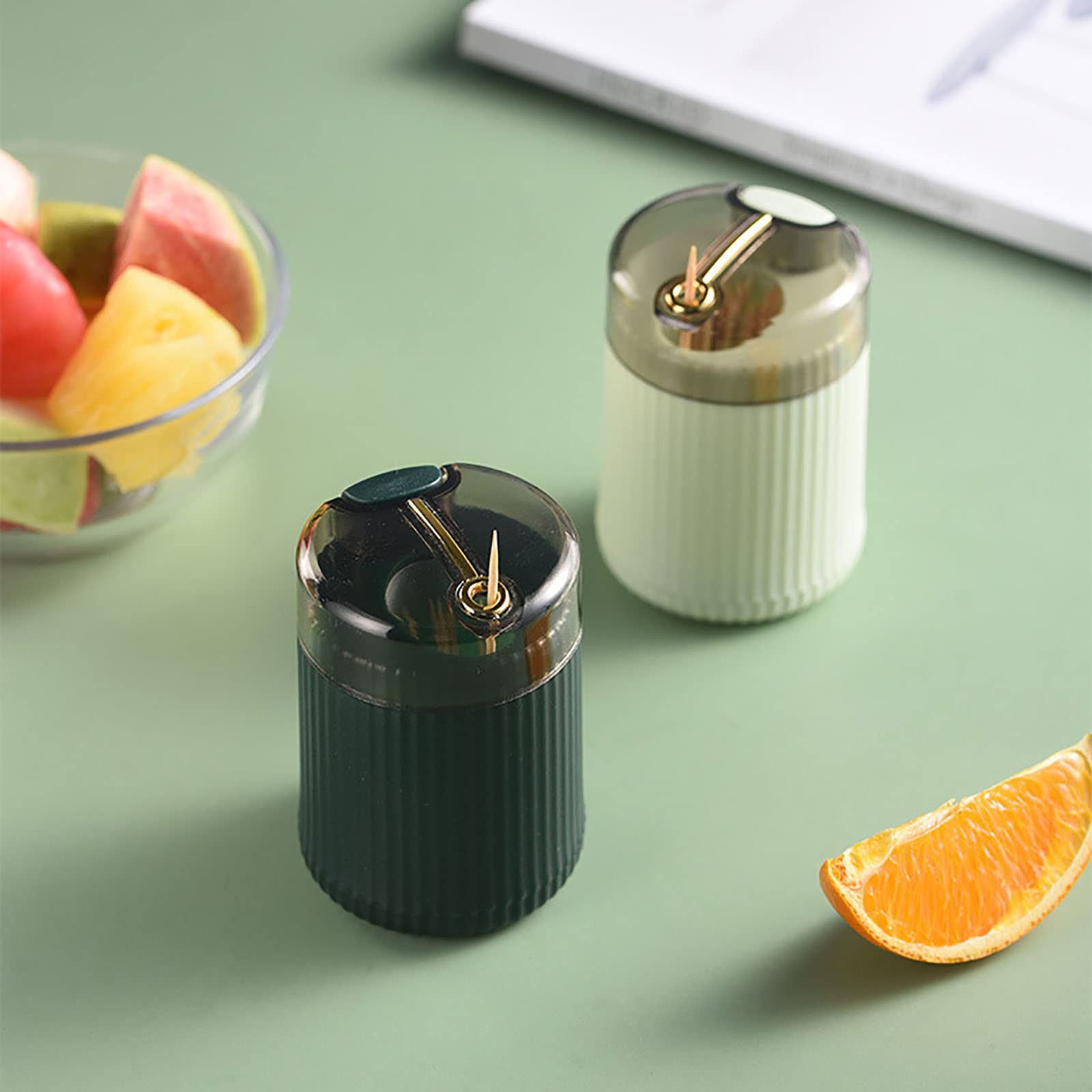 wgdpnp Automatic Toothpick Dispenser Pop-up Automatic Toothpick Dispenser Auto Toothpick Dispenser with Toothpicks 200 Count for Home (3pcs)