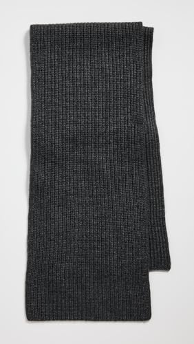 Vince Mens Cashmere Blend Shaker Stitch Rib Knit Scarf,Charcoal,OS