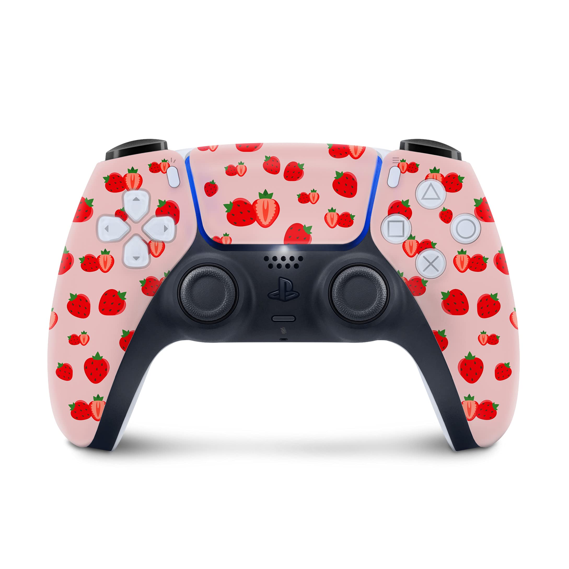 TACKY DESIGN PS5 Strawberry Skin for PlayStation 5 Console and 2 Controllers, Pink skin Vinyl 3M Decal Stickers Full wrap Cover (Disk Edition)