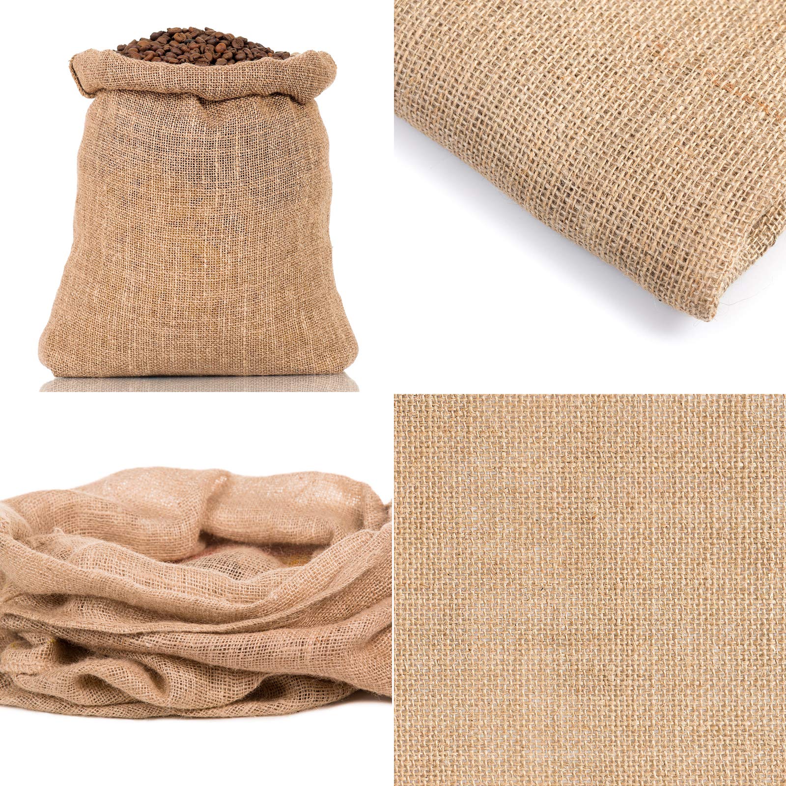 Natural Burlap Fabric BUR40-5YDS Burlap, Burlap Jute Fabric for Weddings Table Runner Arts & Crafts Tree Wraps for Winter Placemat (40β Wide x 5 Yards)
