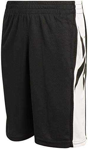 Reebok Boys Basketball Shorts - Performance Athletic Shorts for Boys, Size Small, Black/Vector Logo