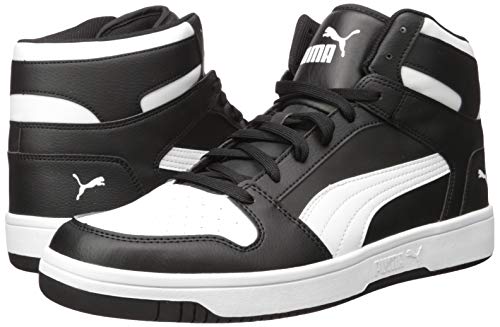 PUMA Mens Rebound Layup Sneaker, PUMA Mens black-PUMA Mens white, 7